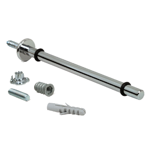 Coated Steel-Bar Shelf Support for Glass Shelves - Chrome Plated Finish ...